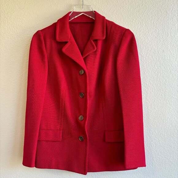 Vintage | Jackets & Coats | Vintage Handmade Ruby Cherry Red Blazer M ...